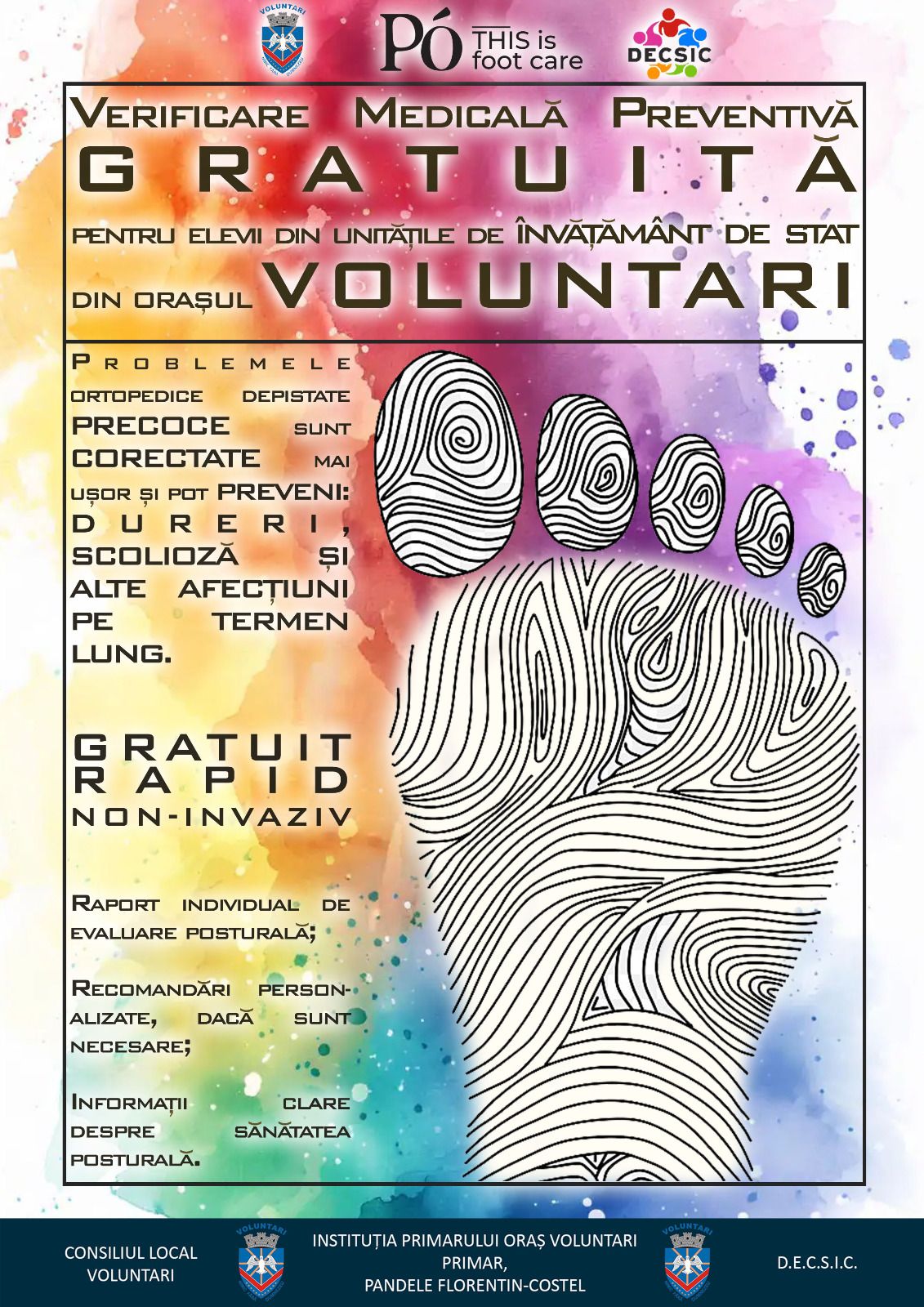 Screening postural și ortopedic gratuit pentru elevii din unitățile de ...